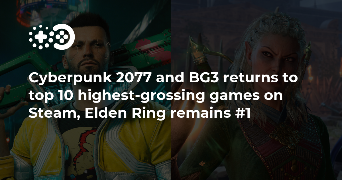 Cyberpunk 2077 and BG3 return to top 10 highest-grossing games on Steam, Elden Ring remains #1 ...