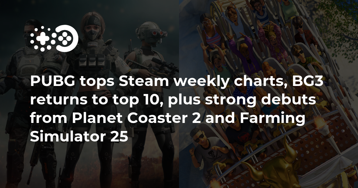 PUBG tops Steam weekly charts, BG3 returns to top 10, plus strong ...