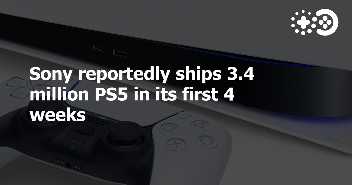 Sony reportedly ships 3.4 million PS5 in its first 4 weeks | Game World ...