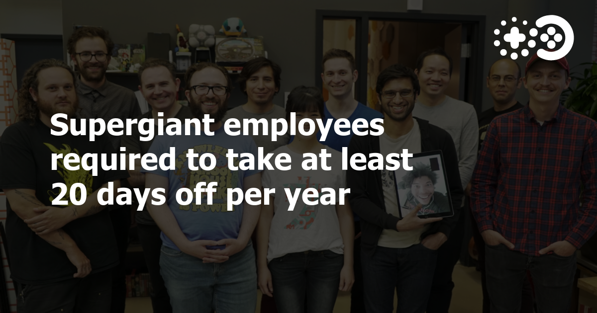 Supergiant employees required to take at least 20 days off per year ...