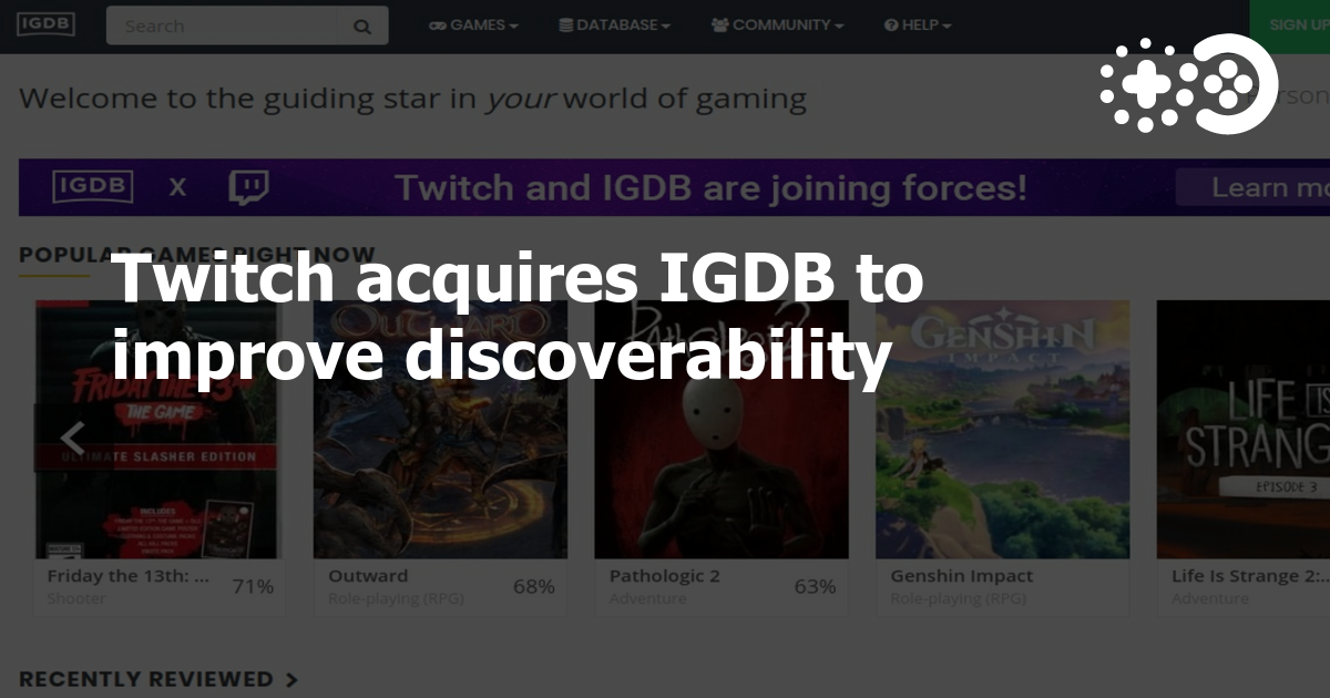 Twitch acquires IGDB to improve discoverability | Game World Observer