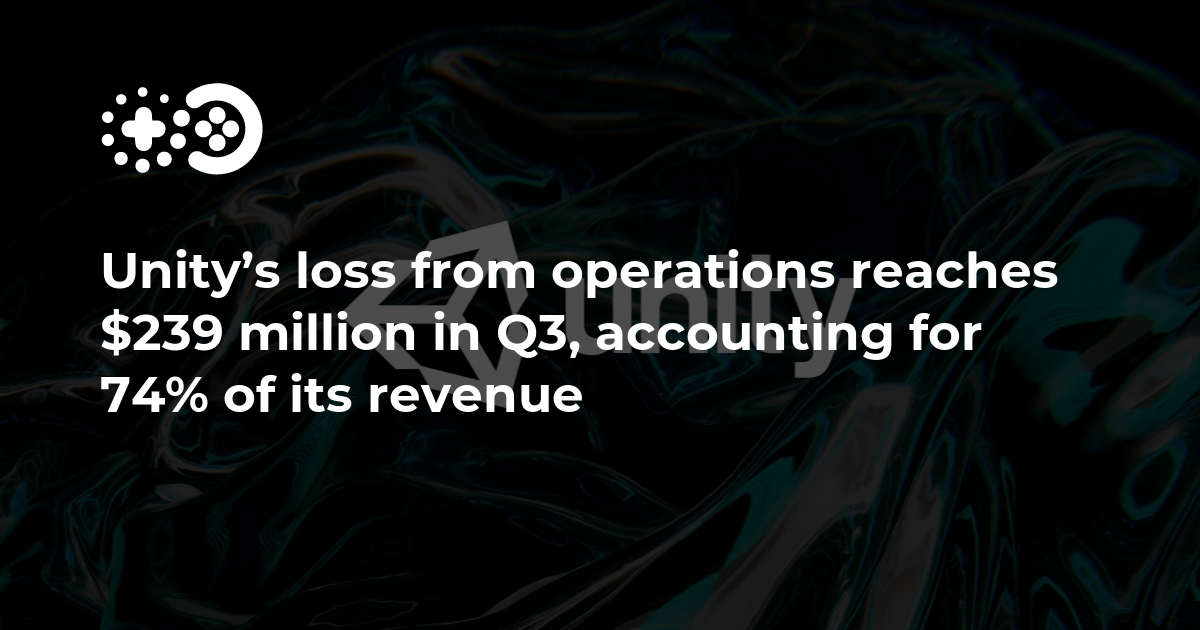 Unity’s loss from operations reaches $239 million in Q3, accounting for ...