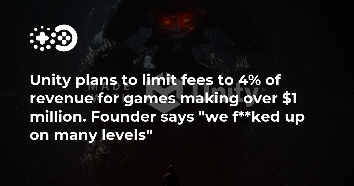 Unity plans to limit fees to 4% of revenue for games making over $1 ...